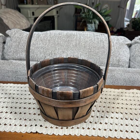Unbranded | Accents | Rustic Primitive Style Dark Wood Slat Planter ...